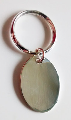 Hallmarked Silver Oval Key Ring - StonesandSilver